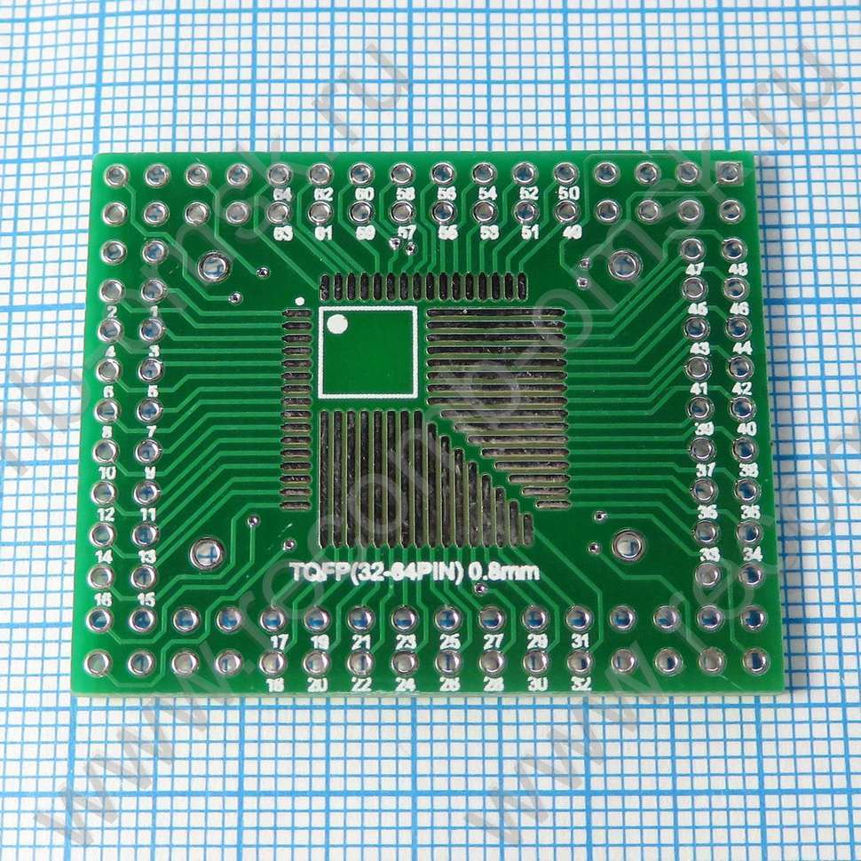 Переходник QFP / FQFP / TQFP32 / 44/64/80/100 LQFP SMD DIP 0.5 / 0.8mm