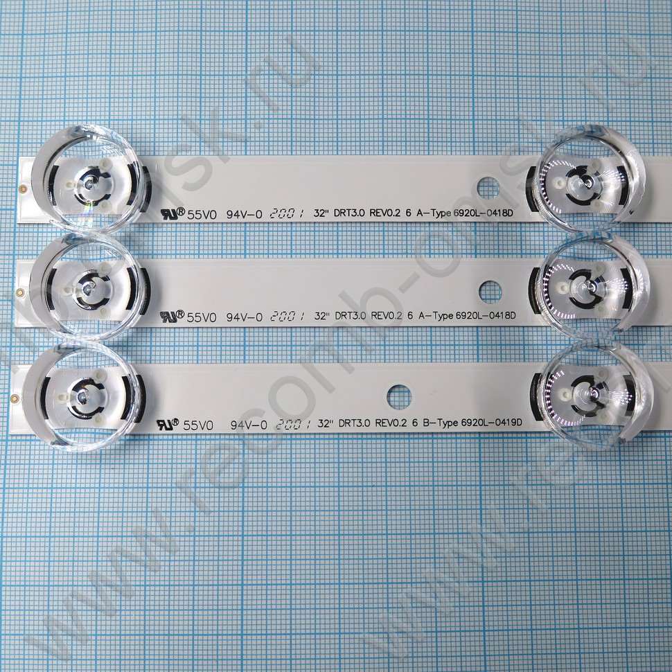 Комплект светодиодной (LED) подсветки A-Type (2шт) + B-Type (1шт) для ...